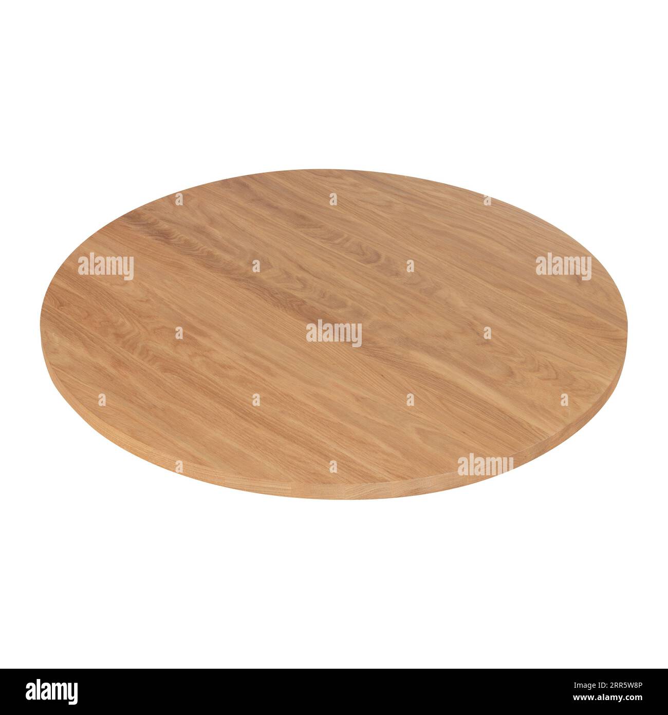 Large Oak Wood Tray: Circular Design, Top View on White Stock Photo - Alamy