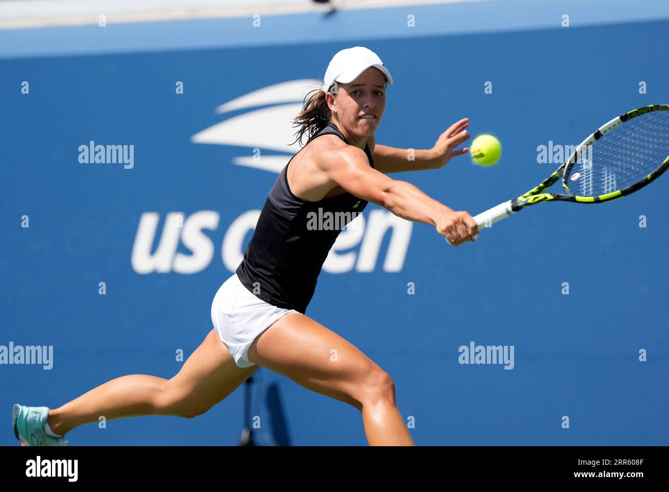 Kaitlin Quevedo during a junior girls' singles match at the 2023 US ...