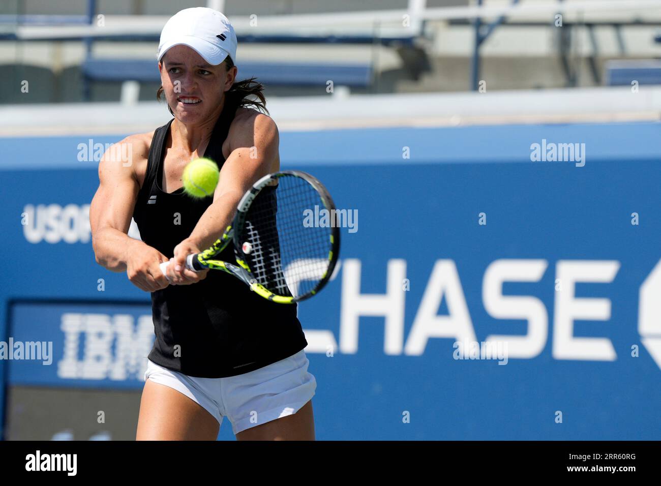 Kaitlin Quevedo during a junior girls' singles match at the 2023 US ...