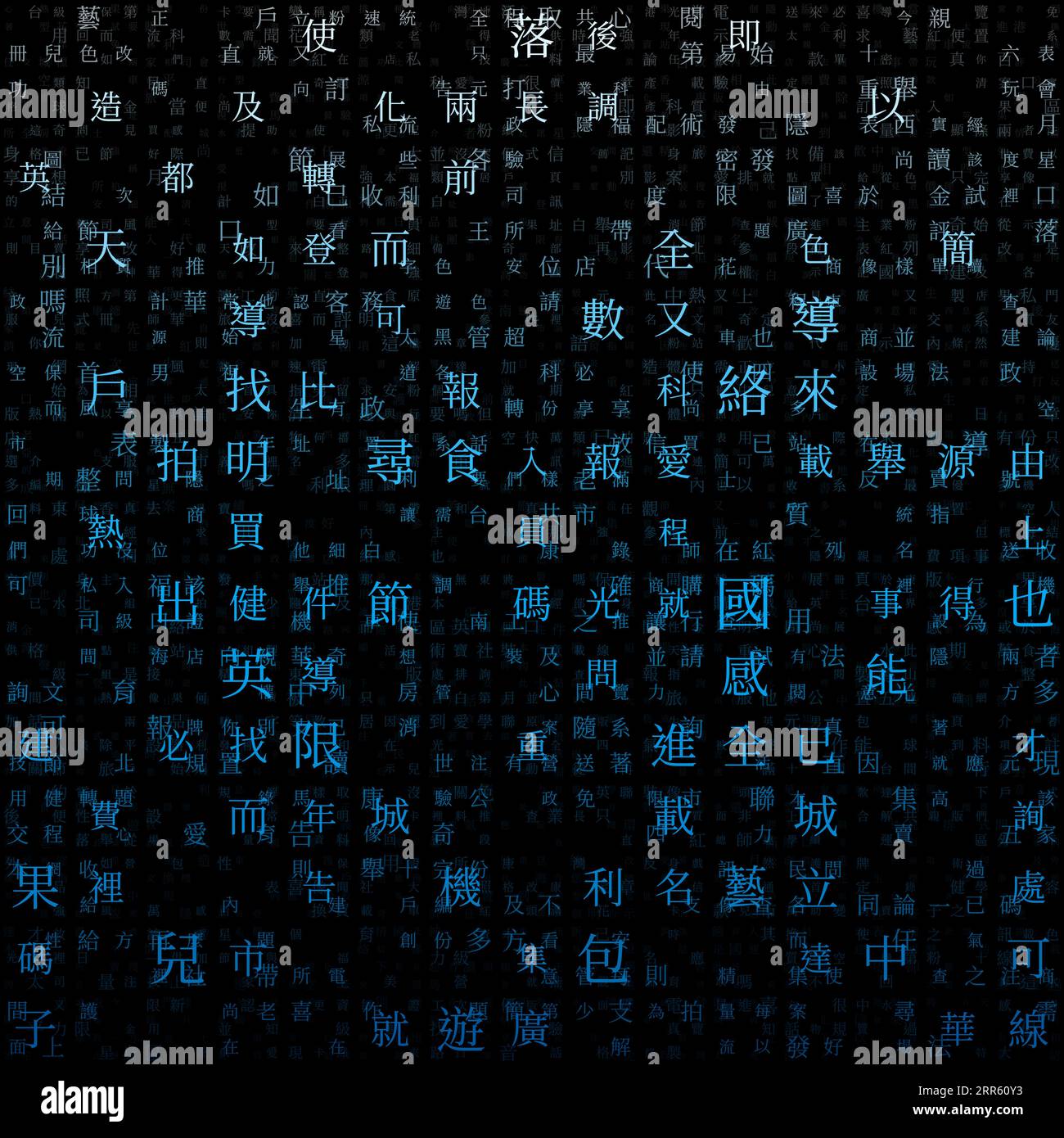 Letters Grid background. Random Characters of Chinese Traditional Alphabet. Gradiented matrix ...