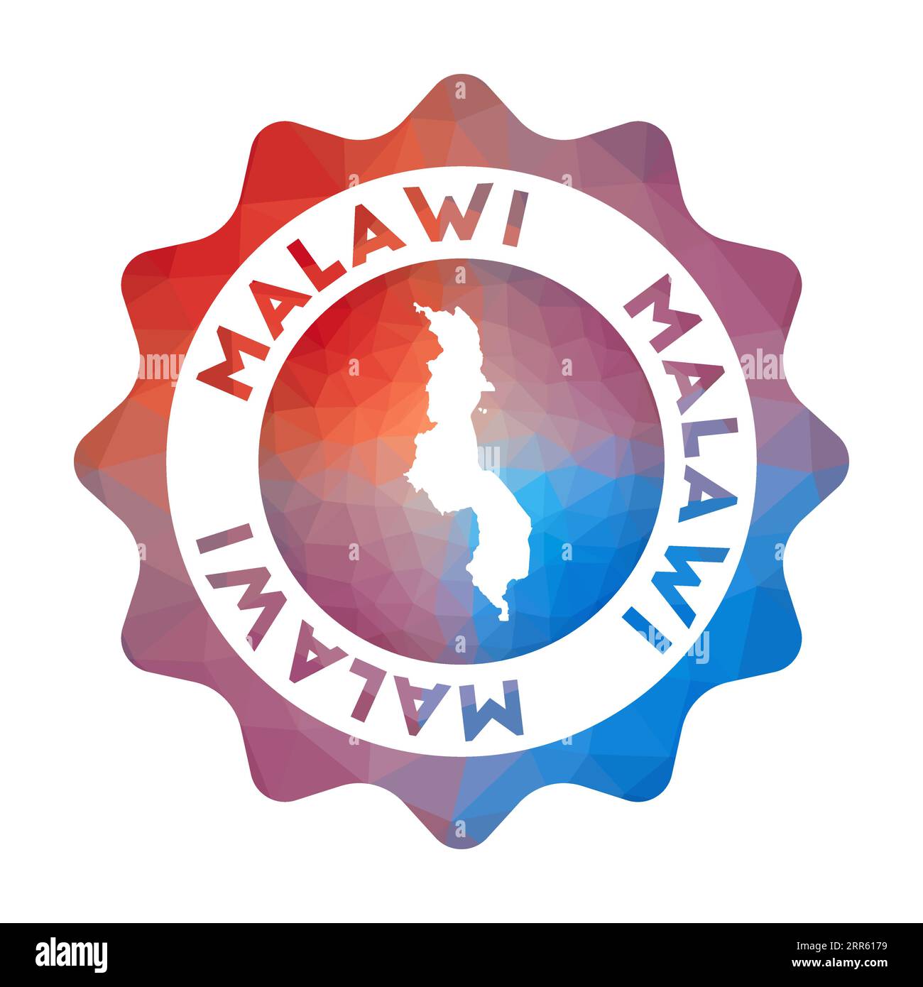 Malawi low poly logo. Colorful gradient travel logo of the country in ...