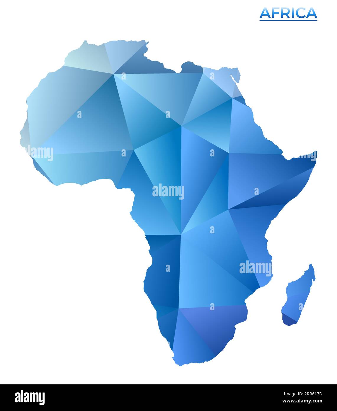 Vector polygonal Africa map. Vibrant geometric continent in low poly ...