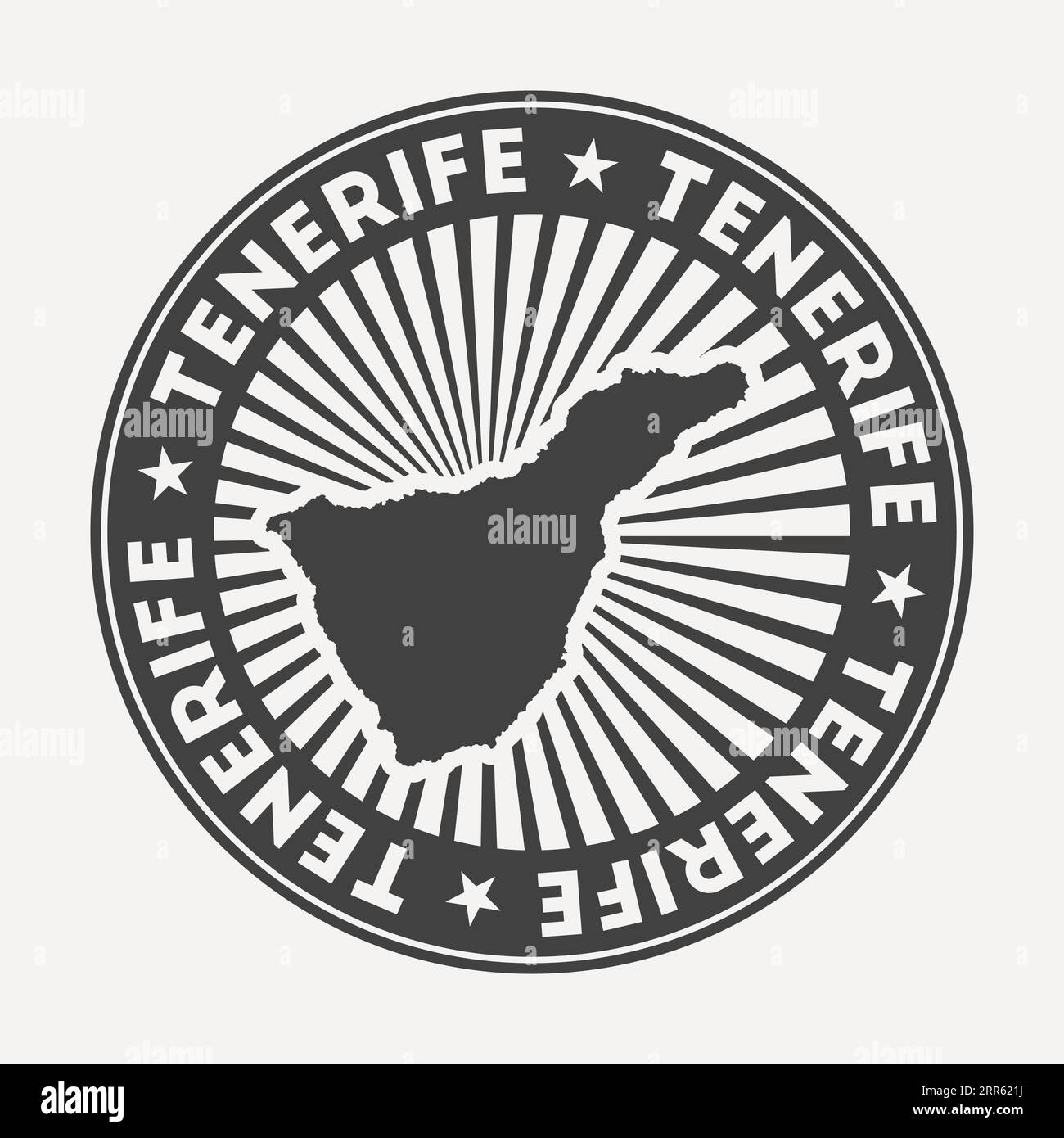 Tenerife round logo. Vintage travel badge with the circular name and ...