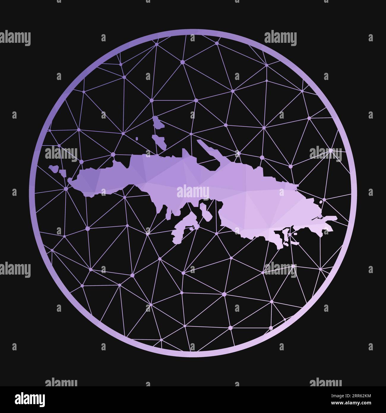 Saint Thomas icon. Vector polygonal map of the island. Saint Thomas ...