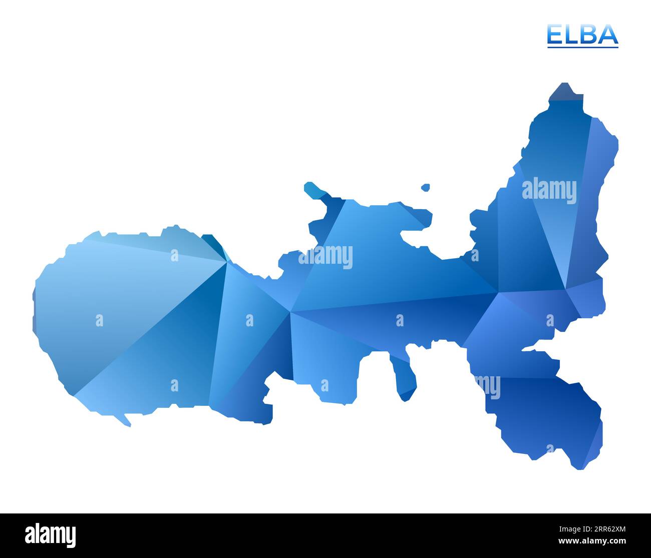 Vector polygonal Elba map. Vibrant geometric island in low poly style ...