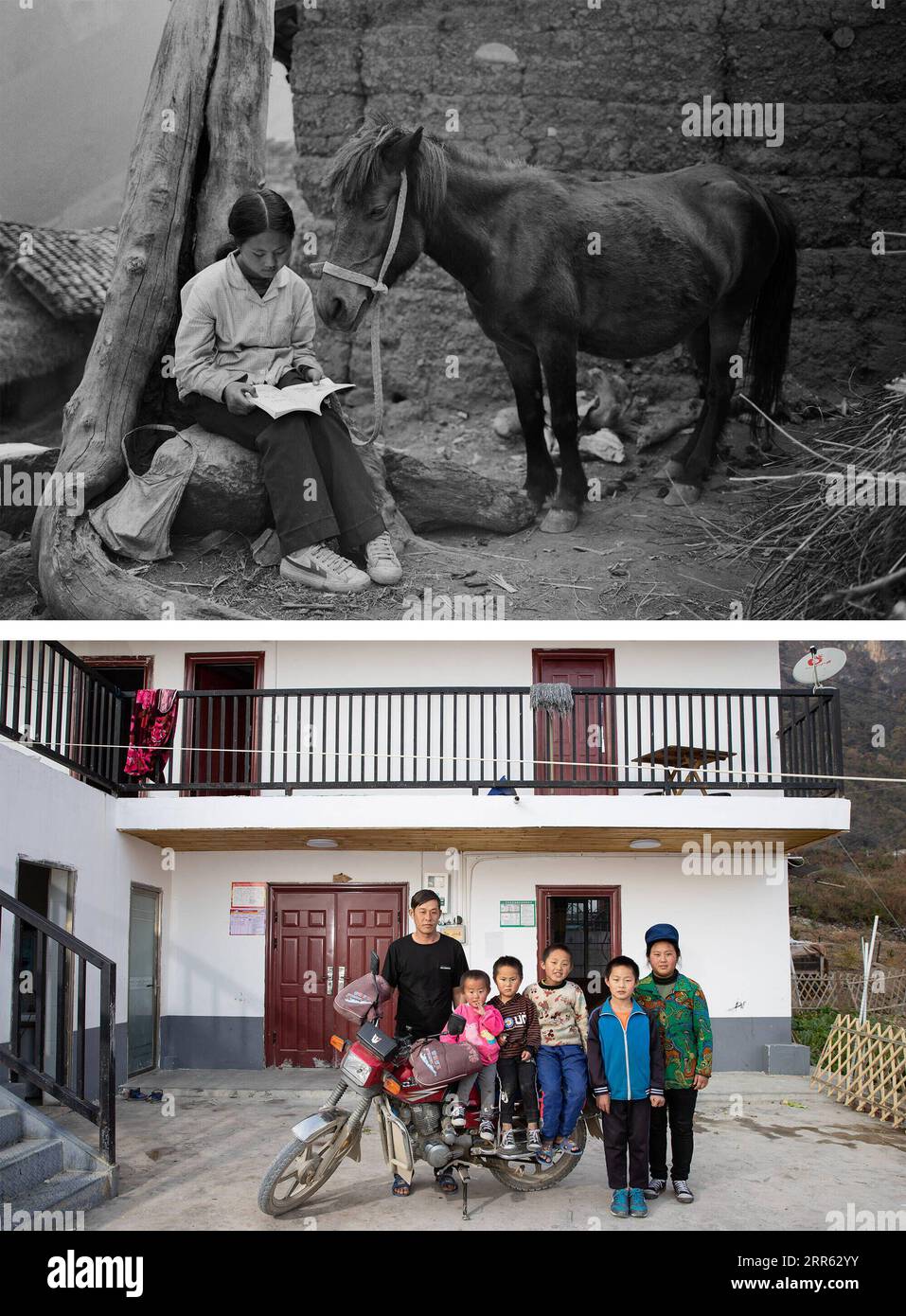 210123 -- BUTUO, Jan. 23, 2021 -- TOP: Naibao Merizuo, then 14, reads ...
