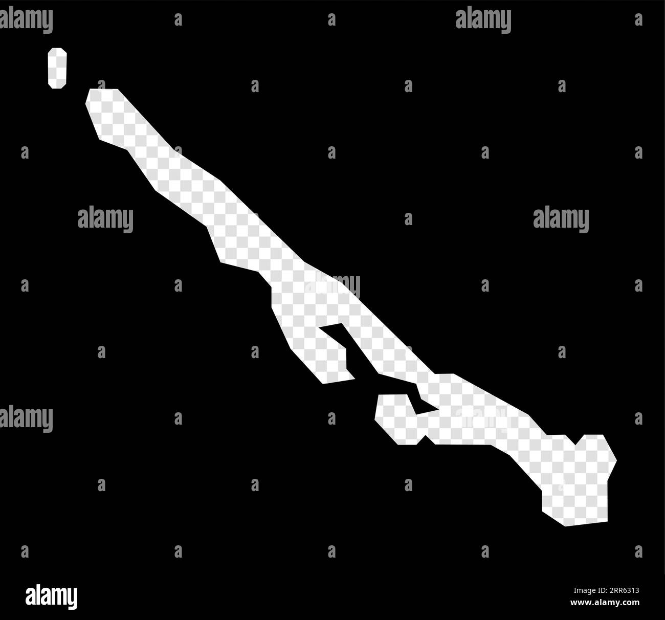 Stencil map of Stocking Island. Simple and minimal transparent map of Stocking Island. Black ...