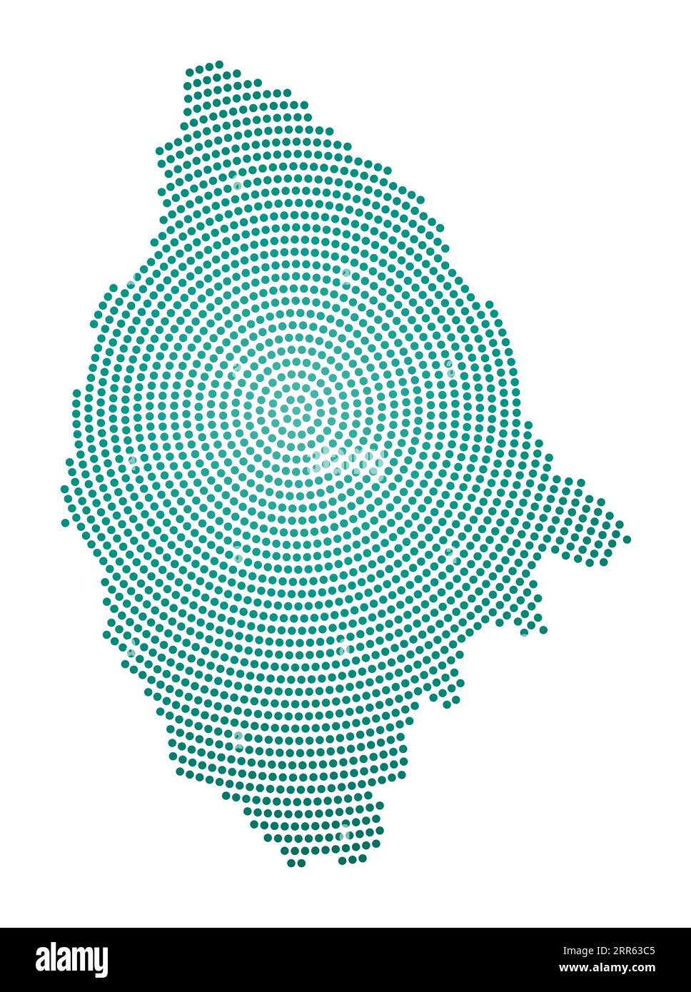 La Digue dotted map. Digital style shape of La Digue. Tech icon of the ...