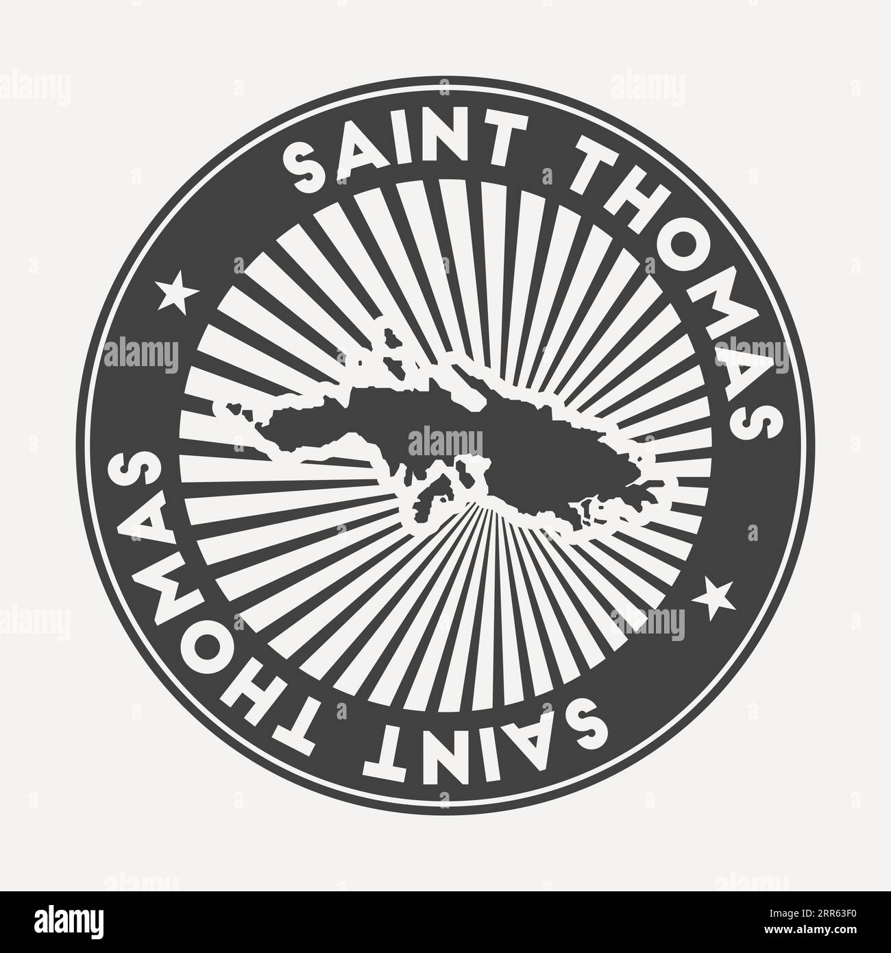 Saint Thomas round logo. Vintage travel badge with the circular name ...
