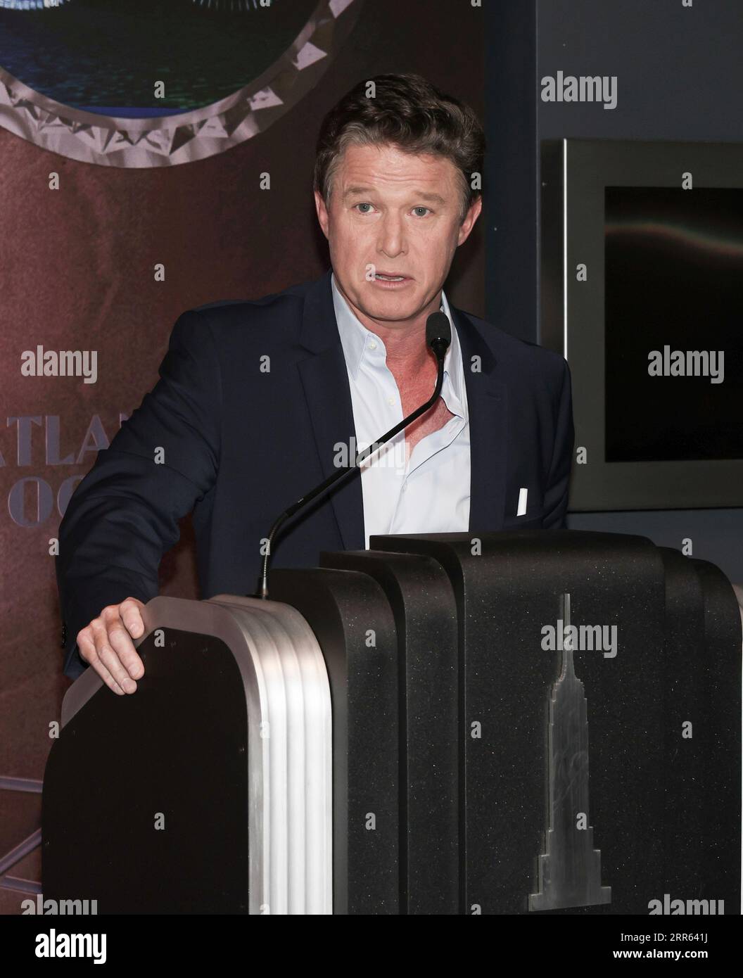 Billy Bush participates in the ceremonial lighting of the Empire State ...