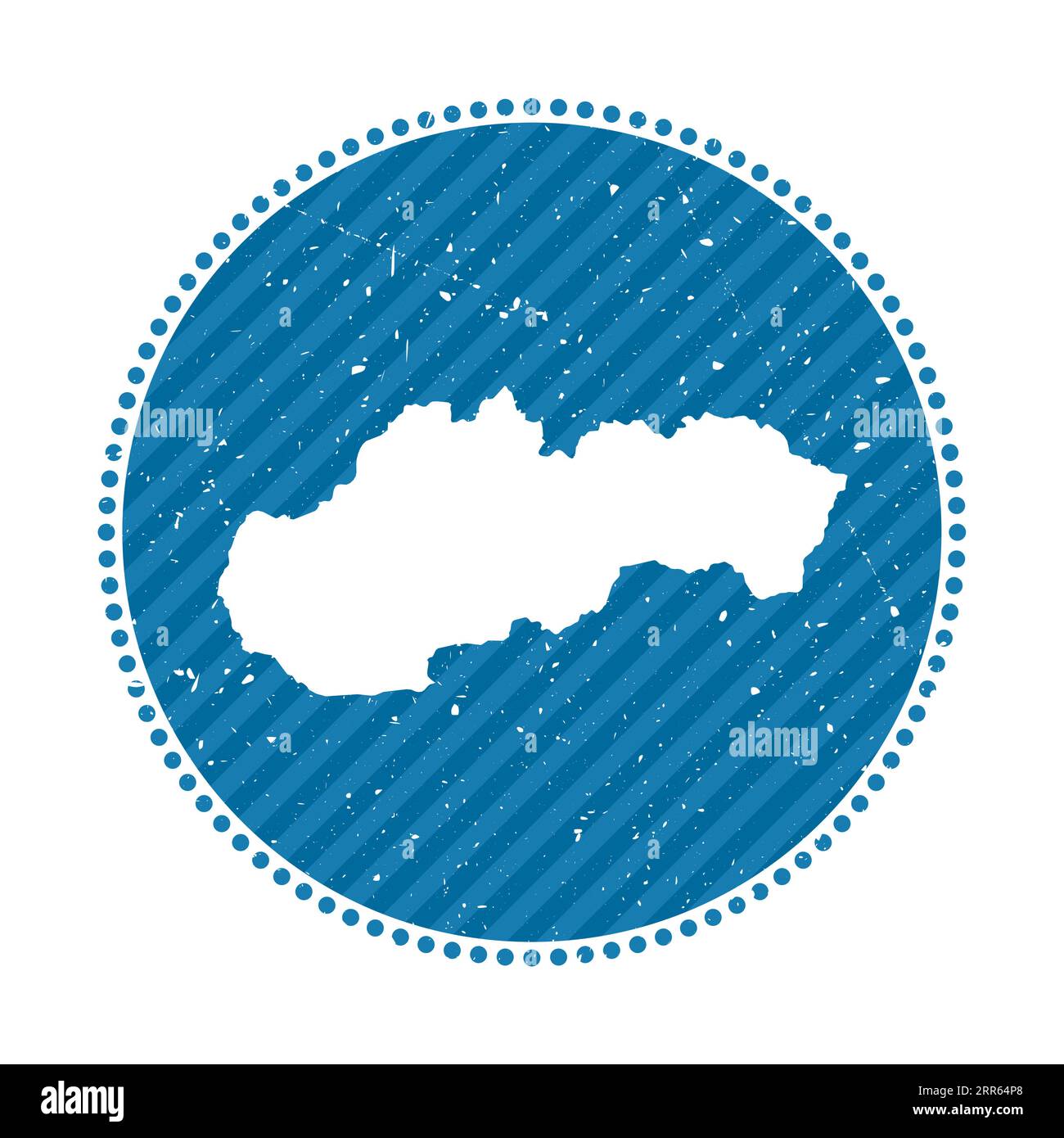 Slovakia striped retro travel sticker. Badge with map of country ...