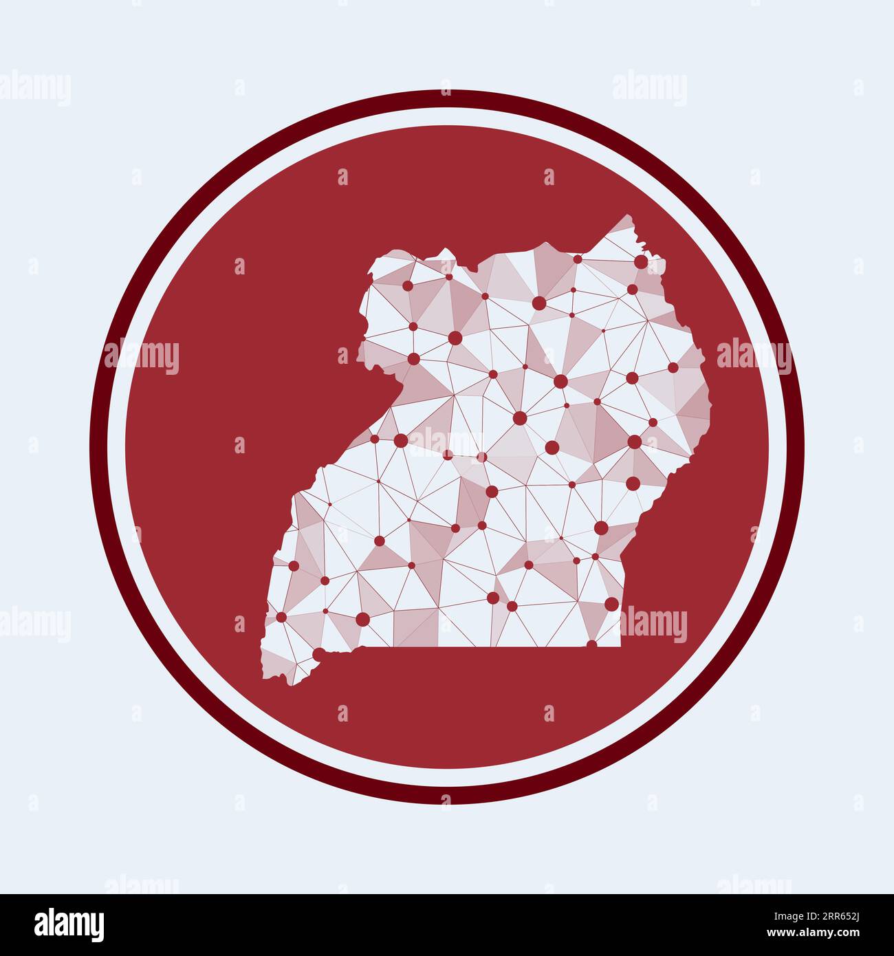 Uganda icon. Trendy tech logo of the country. Geometric mesh round ...