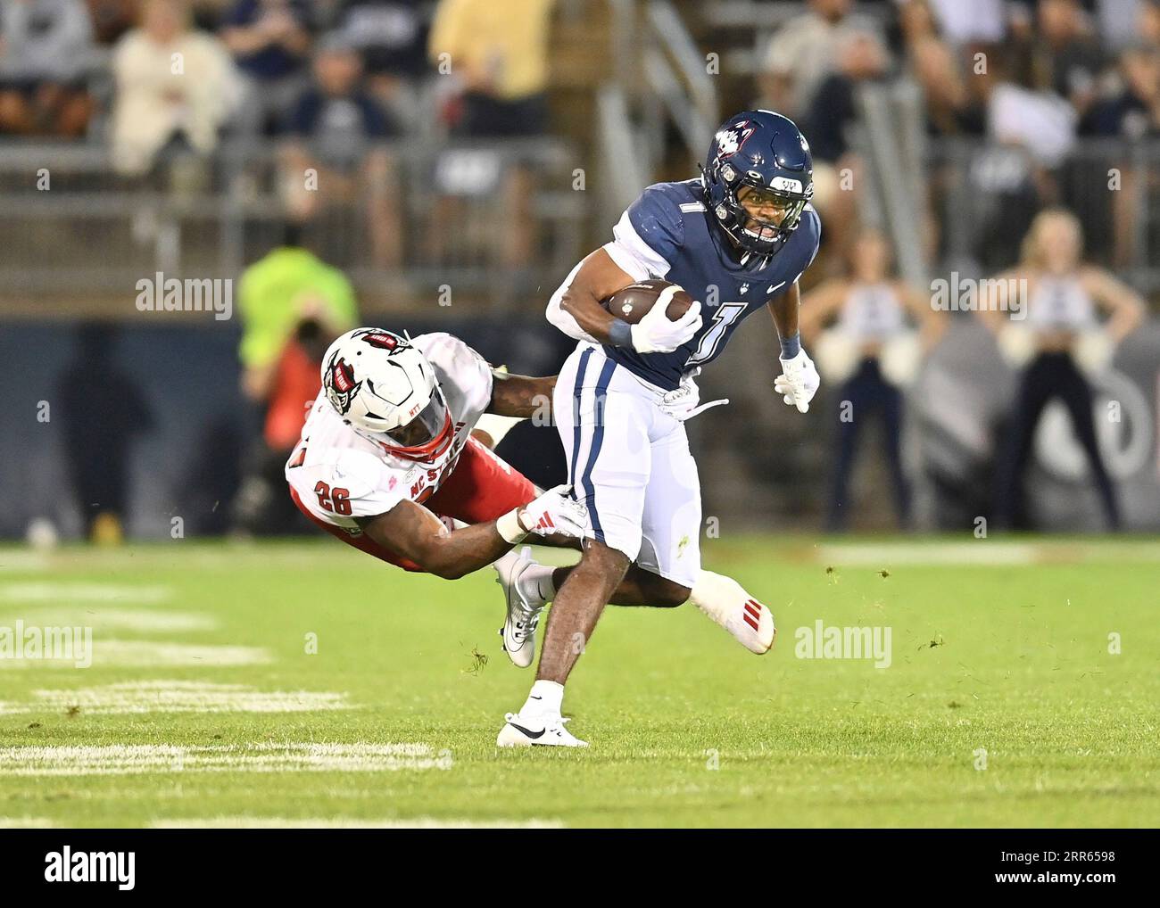 EAST HARTFORD, CT - AUGUST 31: during the game as the North Carolina State Wolfpack take on the ...