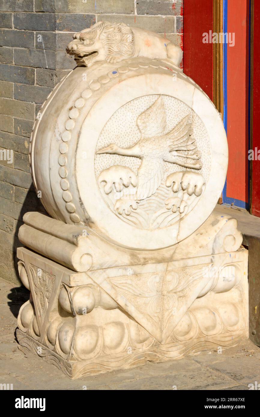 Stone beast sculpture in a temple, closeup of photo Stock Photo - Alamy