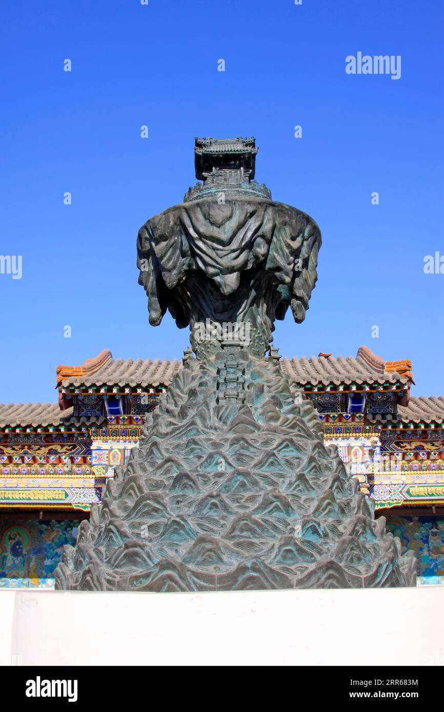copper sculpture in a temple, closeup of photo Stock Photo - Alamy