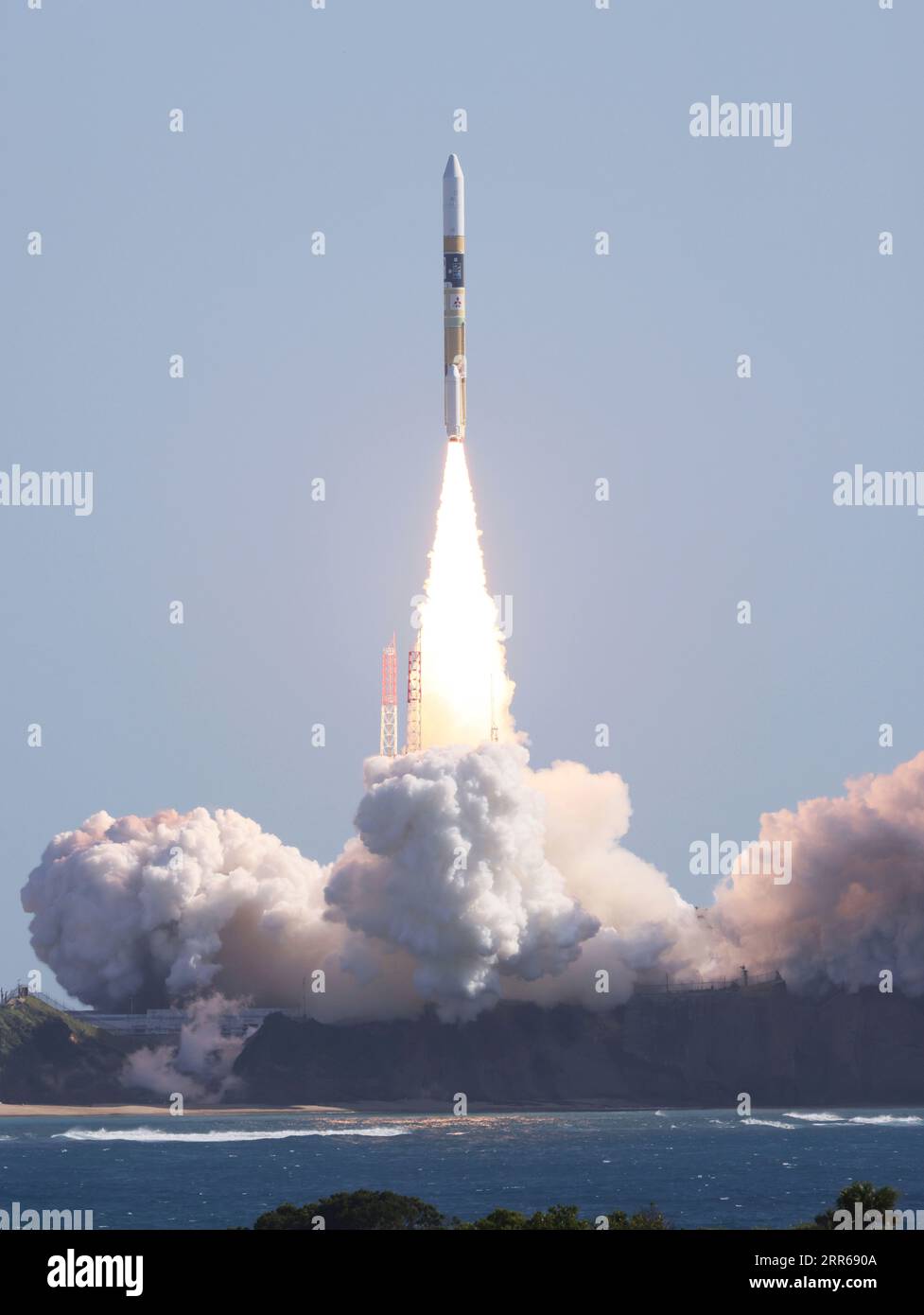 The H-2A rocket launches at Tanagashima Space Center in Minamitane Town ...