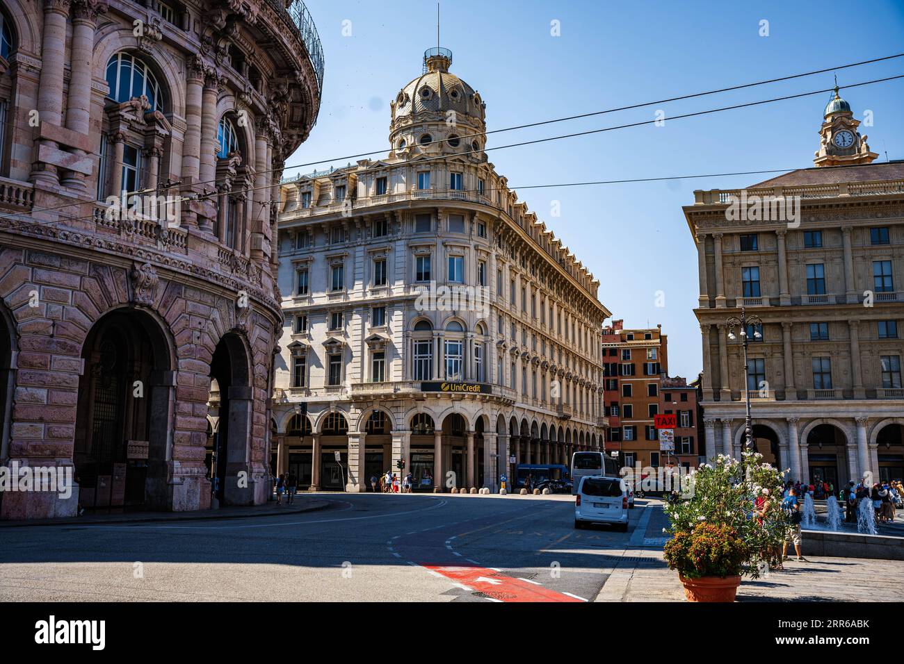 Piazza Di Ferrari Square in Geno Italy, beautiful historic buildings ...