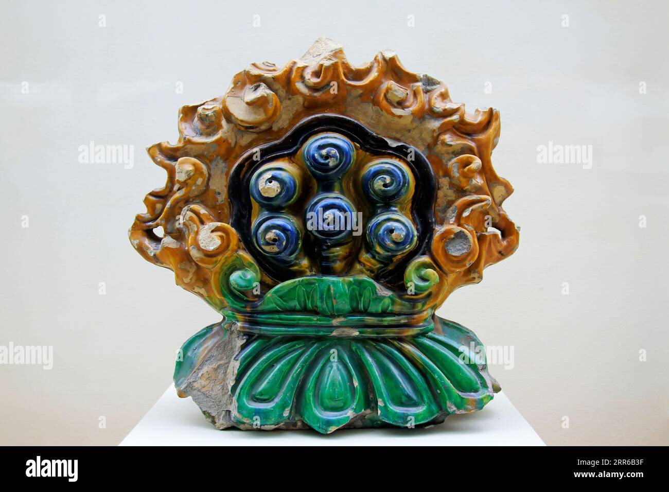 ancient Chinese glazed building components, closeup of photo Stock ...