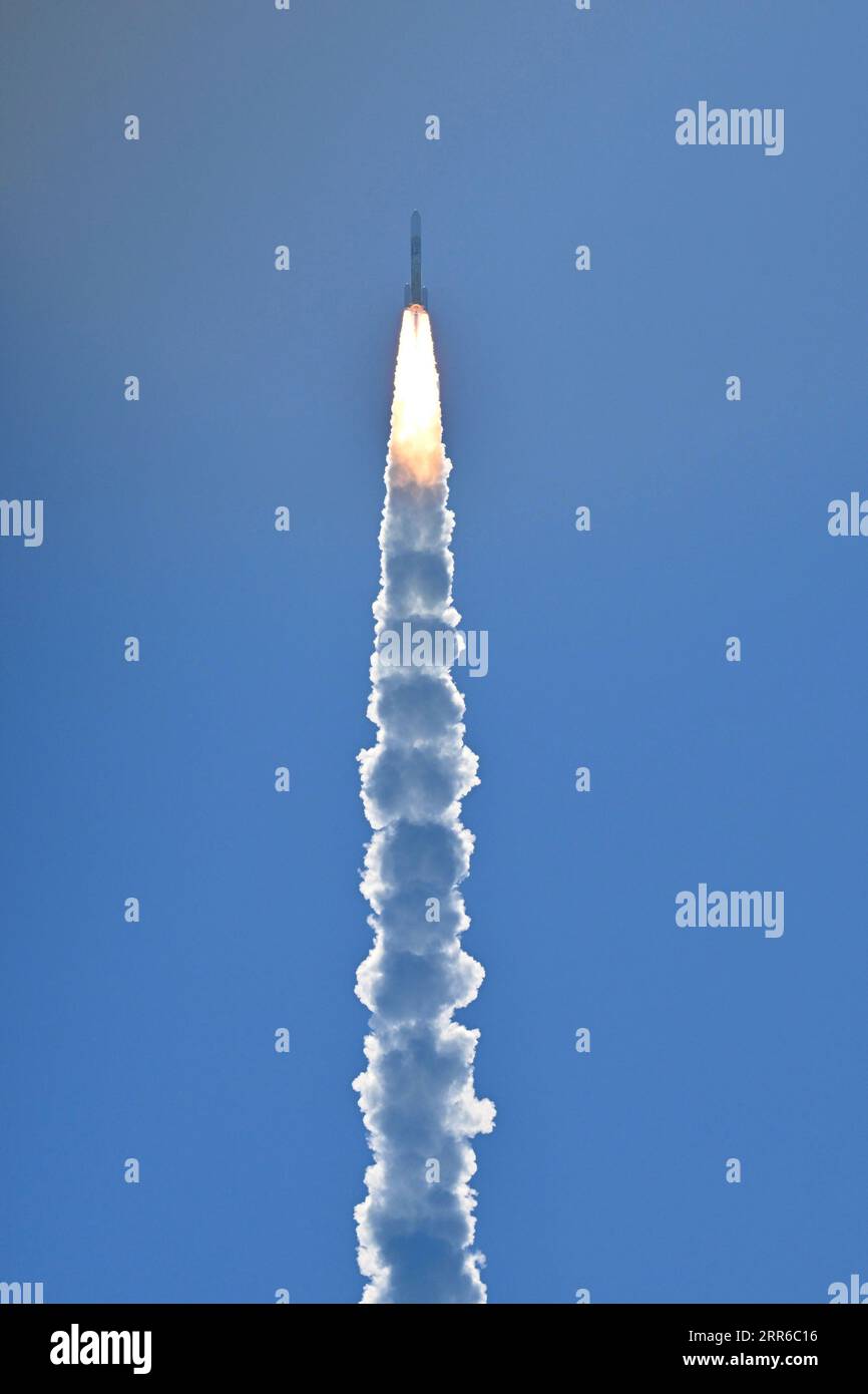The H-2A rocket launches at Tanagashima Space Center in Minamitane Town ...