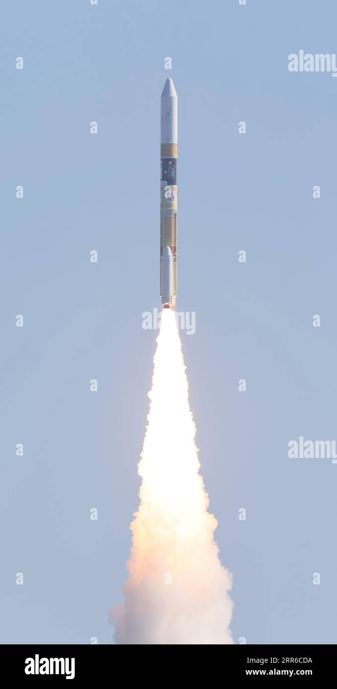 The H-2A rocket launches at Tanagashima Space Center in Minamitane Town ...