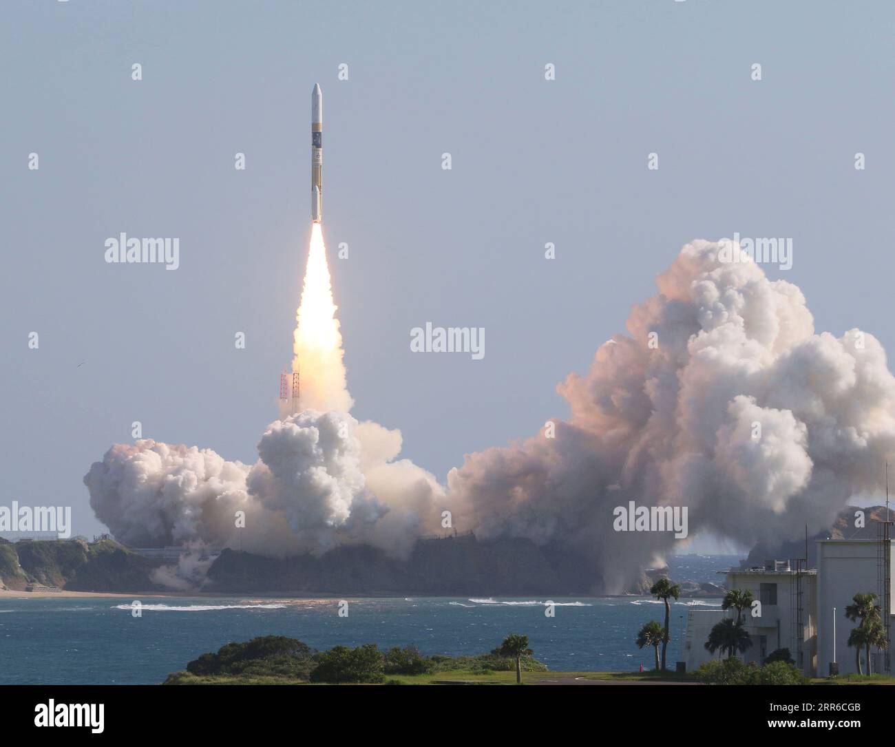 The H-2A rocket launches at Tanagashima Space Center in Minamitane Town ...