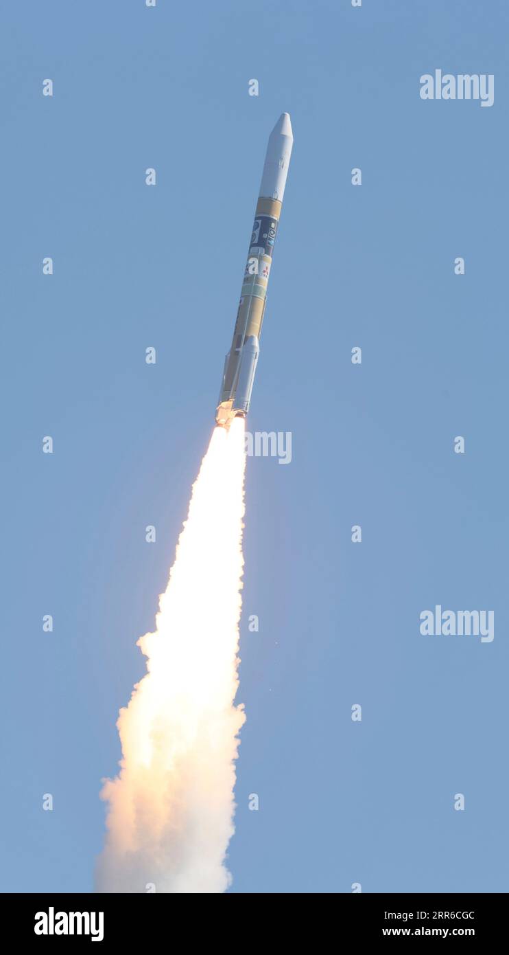 The H-2A rocket launches at Tanagashima Space Center in Minamitane Town ...