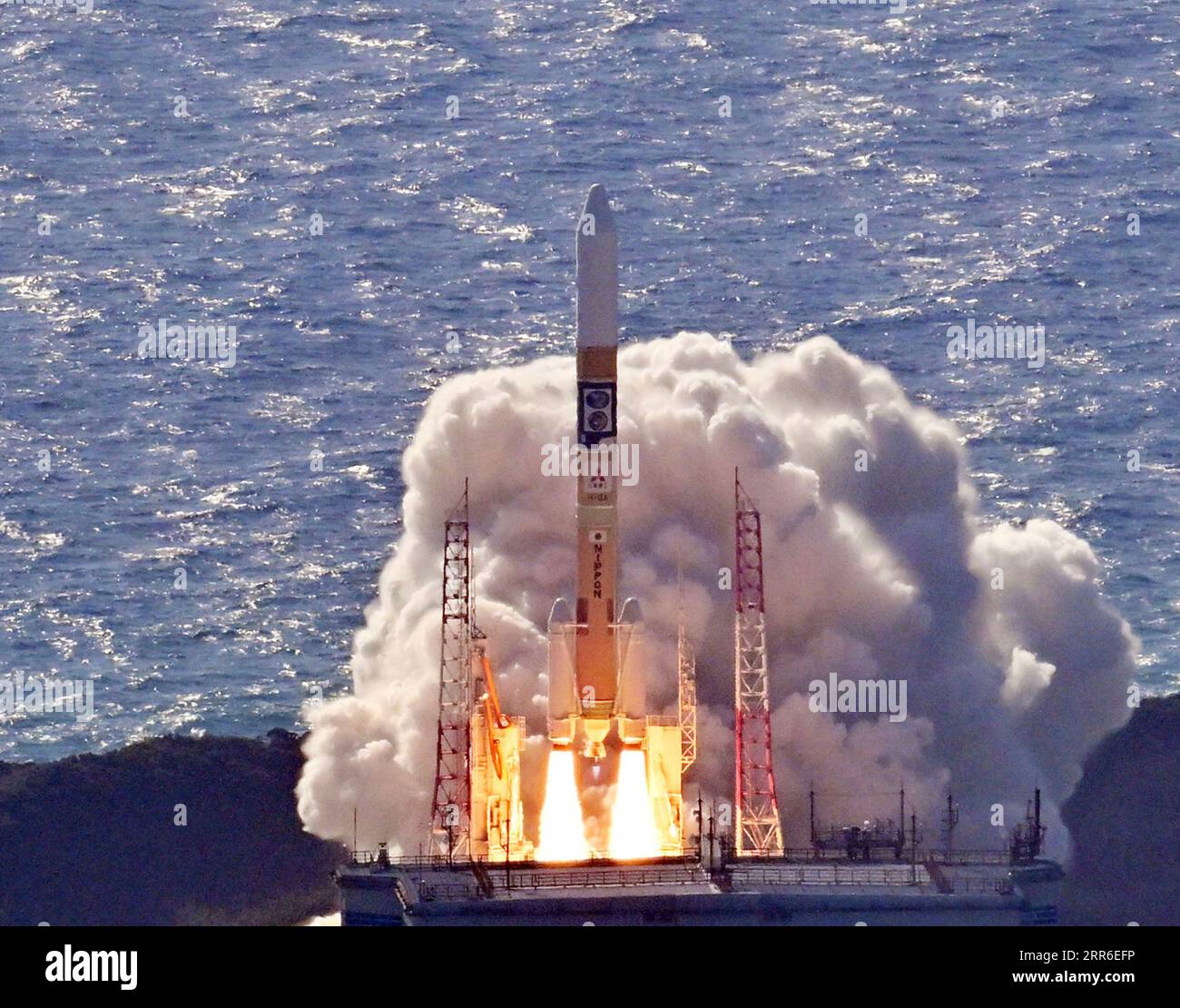 The H-2A rocket launches at Tanagashima Space Center in Minamitane Town ...