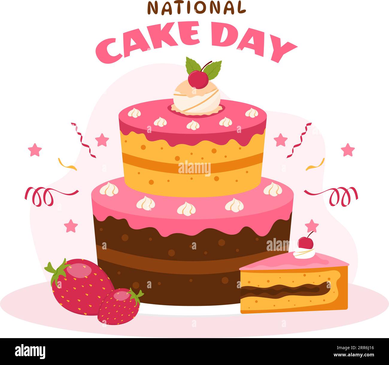National Cake Day Vector Illustration on Holiday Celebrate November 26 ...