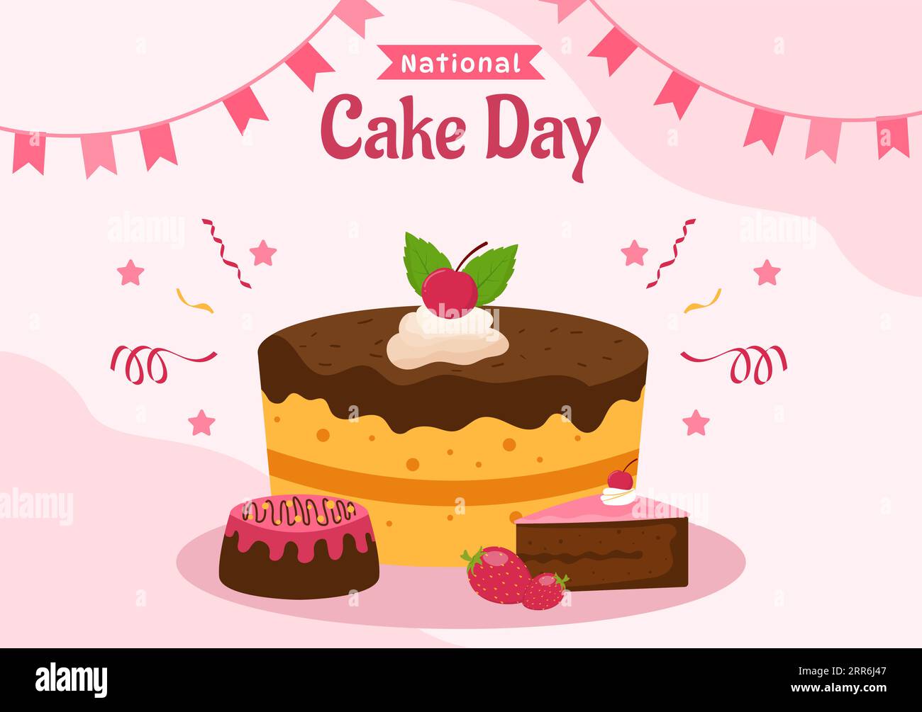 National Cake Day Vector Illustration on Holiday Celebrate November 26 ...
