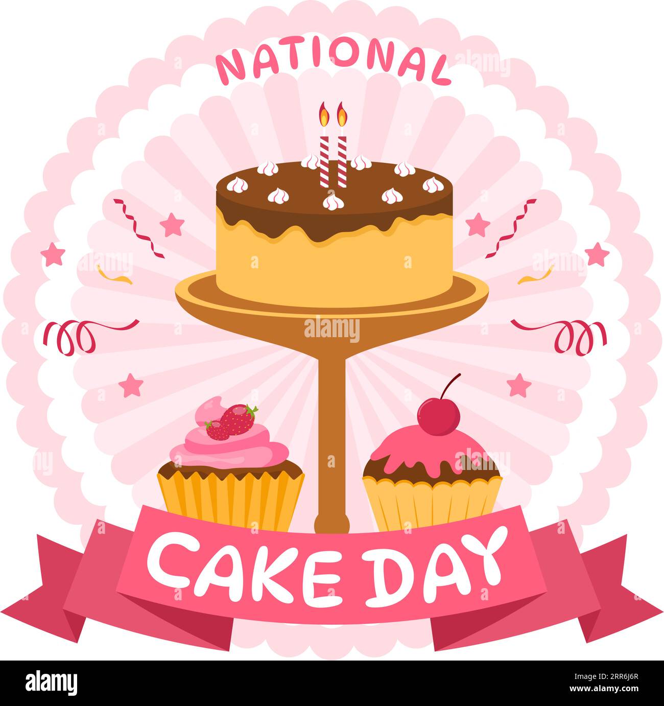 National Cake Day Vector Illustration on Holiday Celebrate November 26 ...