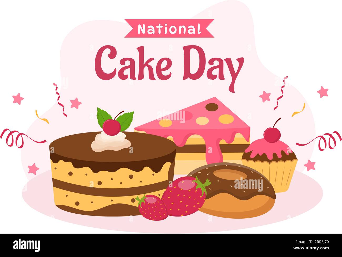National Cake Day Vector Illustration on Holiday Celebrate November 26 ...