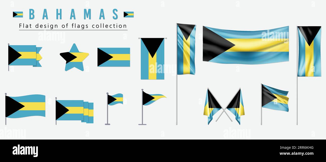 Bahamas flag, flat design of flags collection Stock Vector Image & Art ...