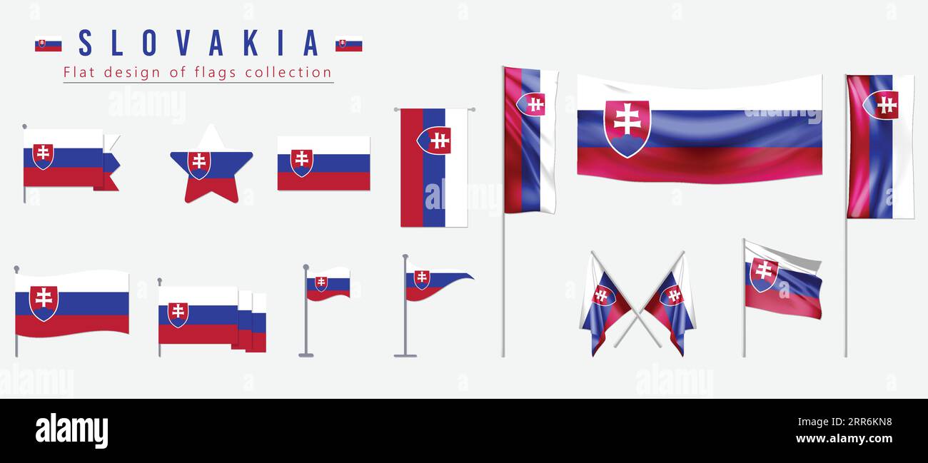 Slovakia flag, flat design of flags collection Stock Vector Image & Art ...