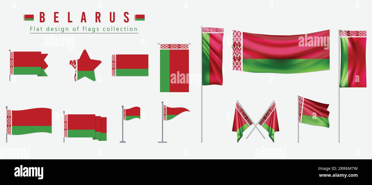 Belarus flag, flat design of flags collection Stock Vector Image & Art ...
