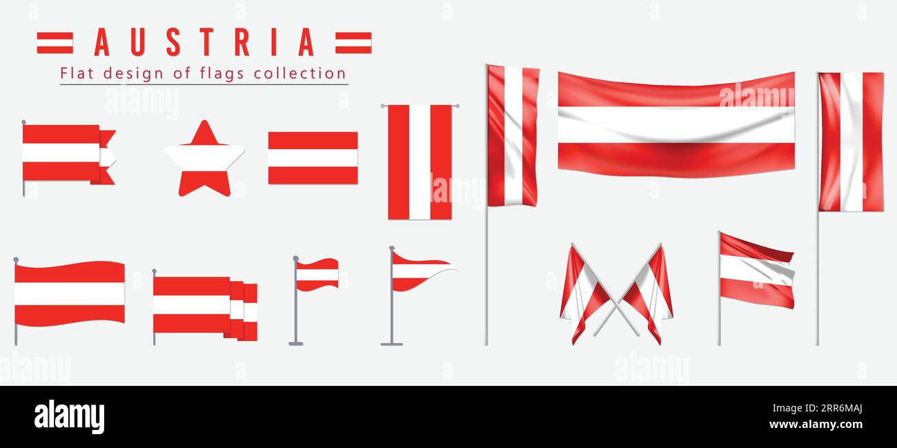 Austria flags collection hi-res stock photography and images - Alamy