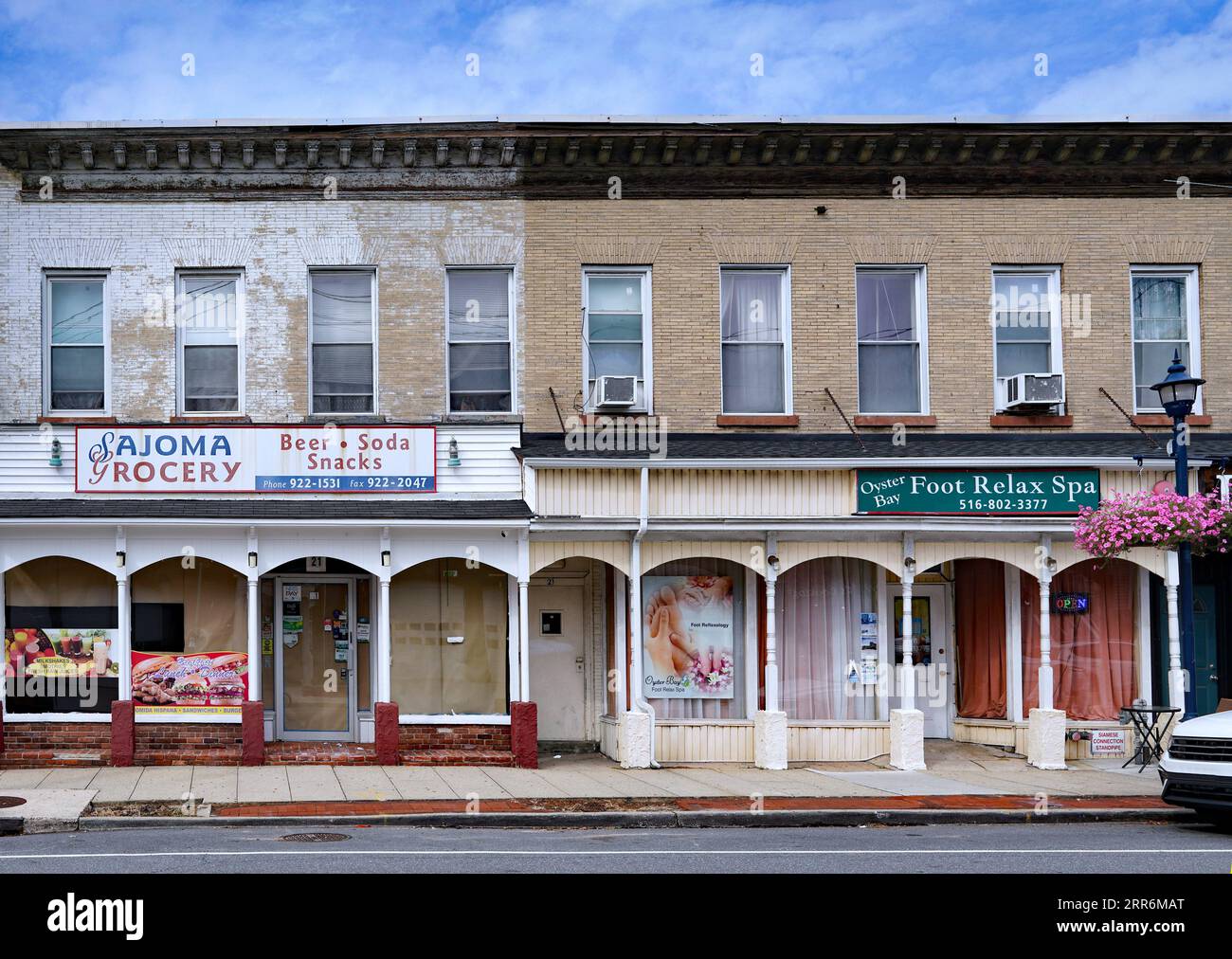 Old fashioned small town main street stores Stock Photo - Alamy