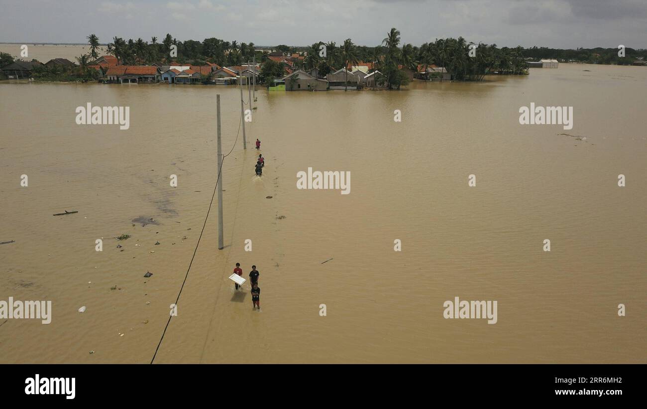 210222 -- WEST JAVA, Feb. 22, 2021 -- Aerial photo taken on Feb. 22 ...