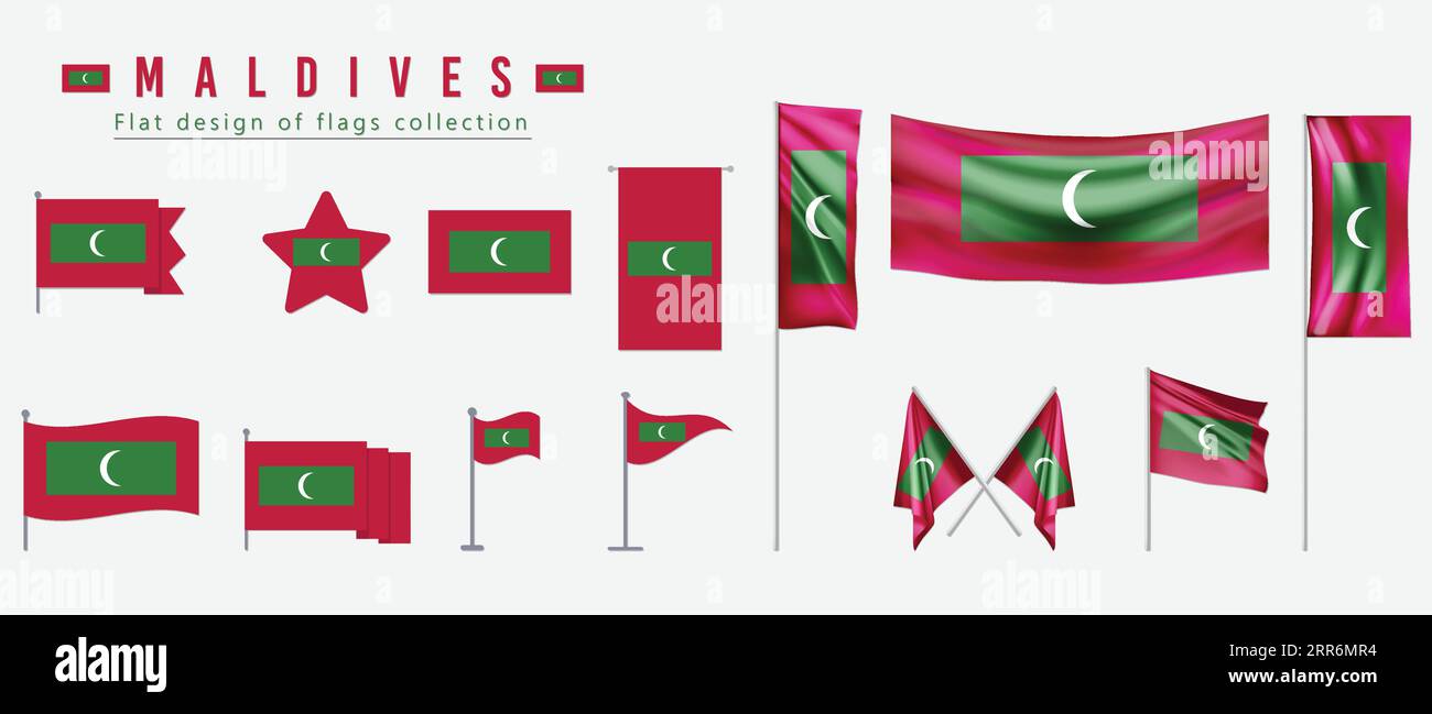 Maldives flag, flat design of flags collection Stock Vector Image & Art ...