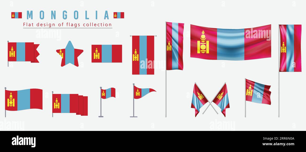 Flag vector nation mongolia hi-res stock photography and images - Alamy