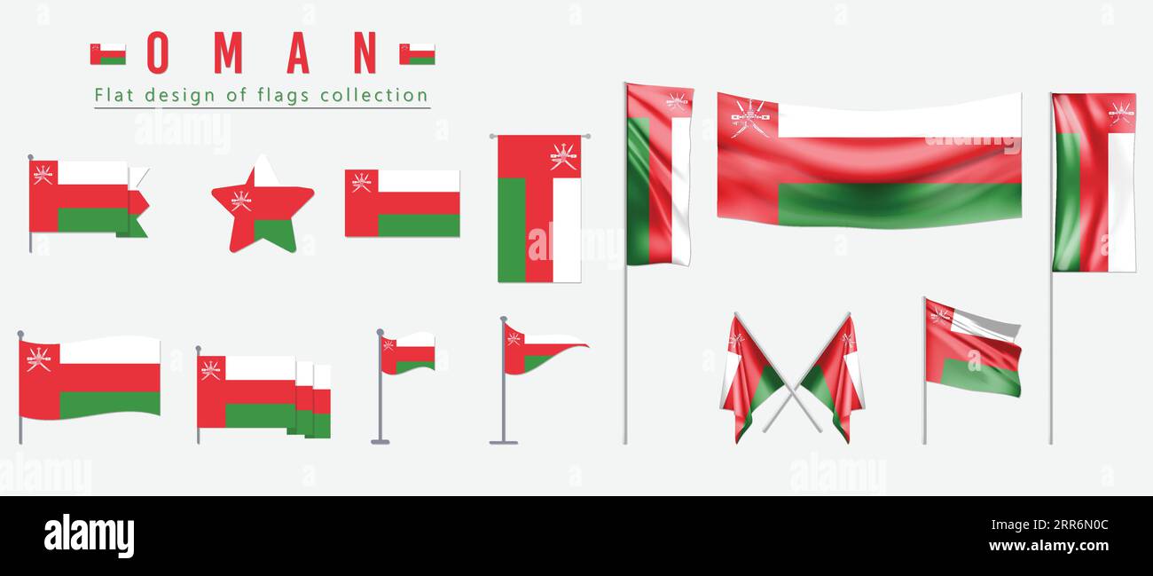 Oman flag, flat design of flags collection Stock Vector Image & Art - Alamy