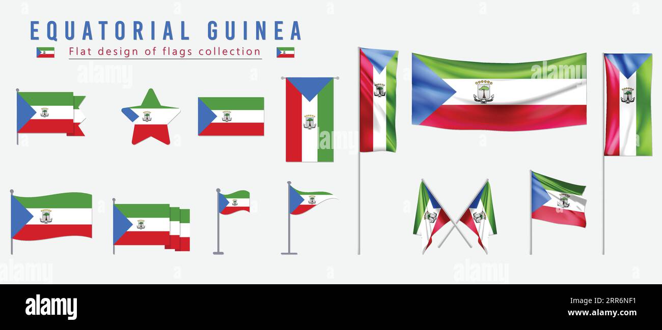 Equatorial Guinea flag, flat design of flags collection Stock Vector Image & Art - Alamy