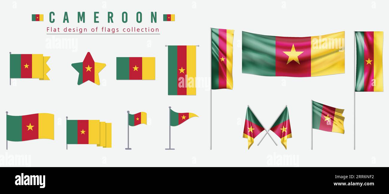 Cameroon flag, flat design of flags collection Stock Vector Image & Art ...