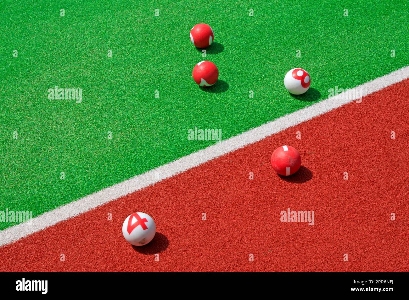 Chinese gate ball in color plastic playground, closeup of photo Stock ...