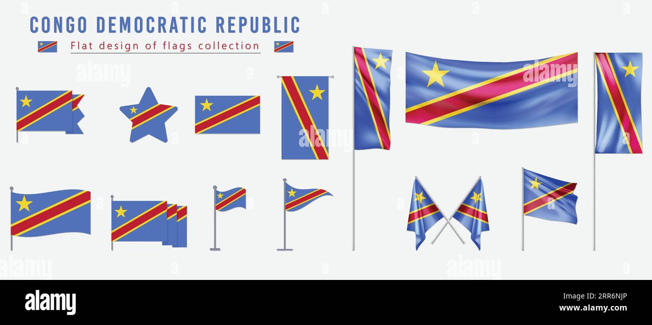 CONGO DEMOCRATIC flag, flat design of flags collection Stock Vector ...