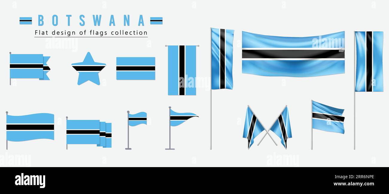 Botswana flag, flat design of flags collection Stock Vector Image & Art - Alamy