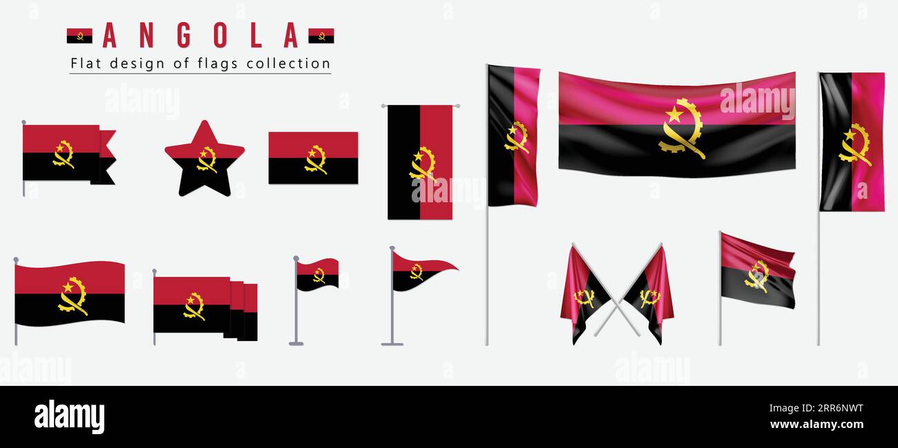 Angola flag, flat design of flags collection Stock Vector Image & Art - Alamy