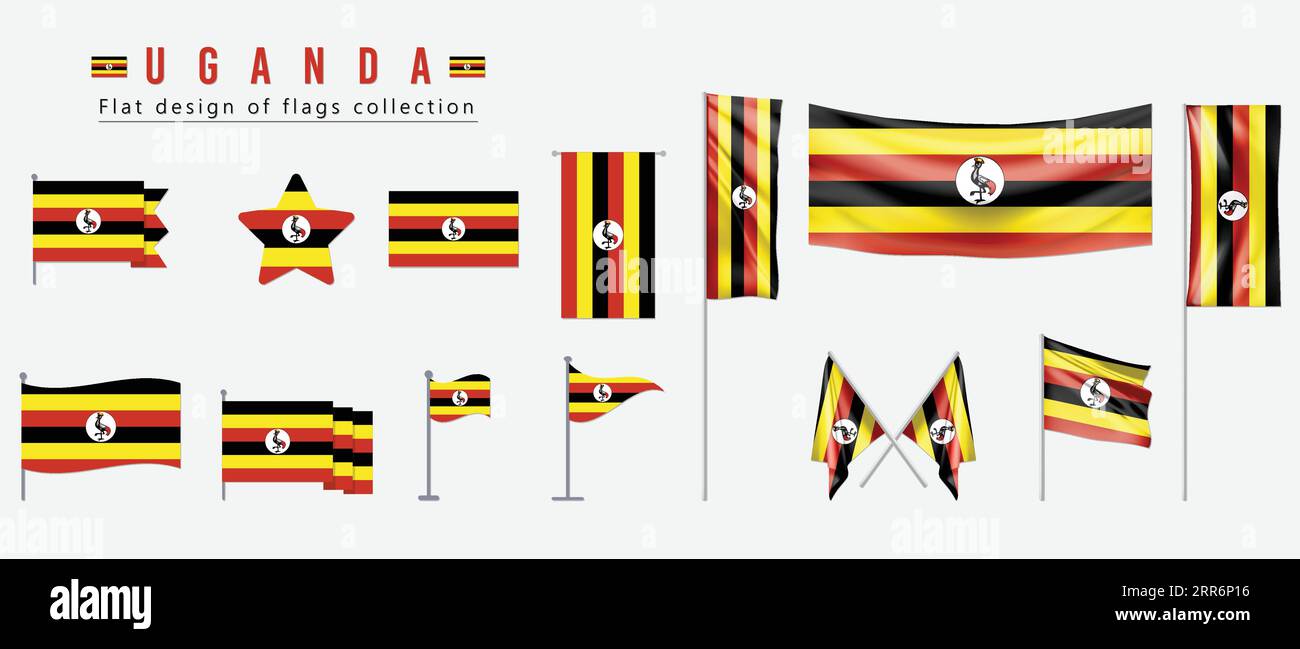 Uganda flag, flat design of flags collection Stock Vector Image & Art ...