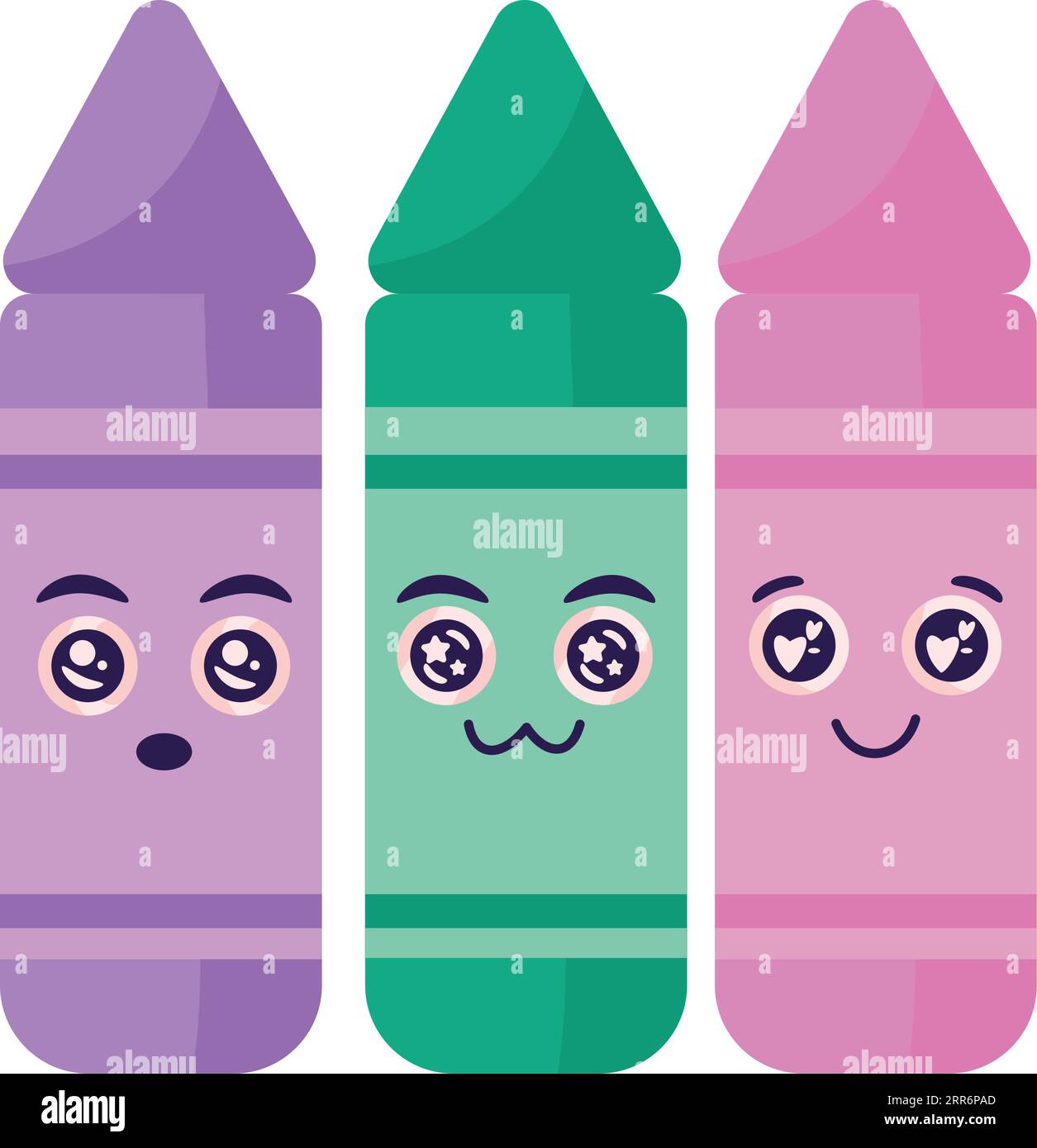Funny crayons cartoon illustration Cut Out Stock Images & Pictures - Alamy