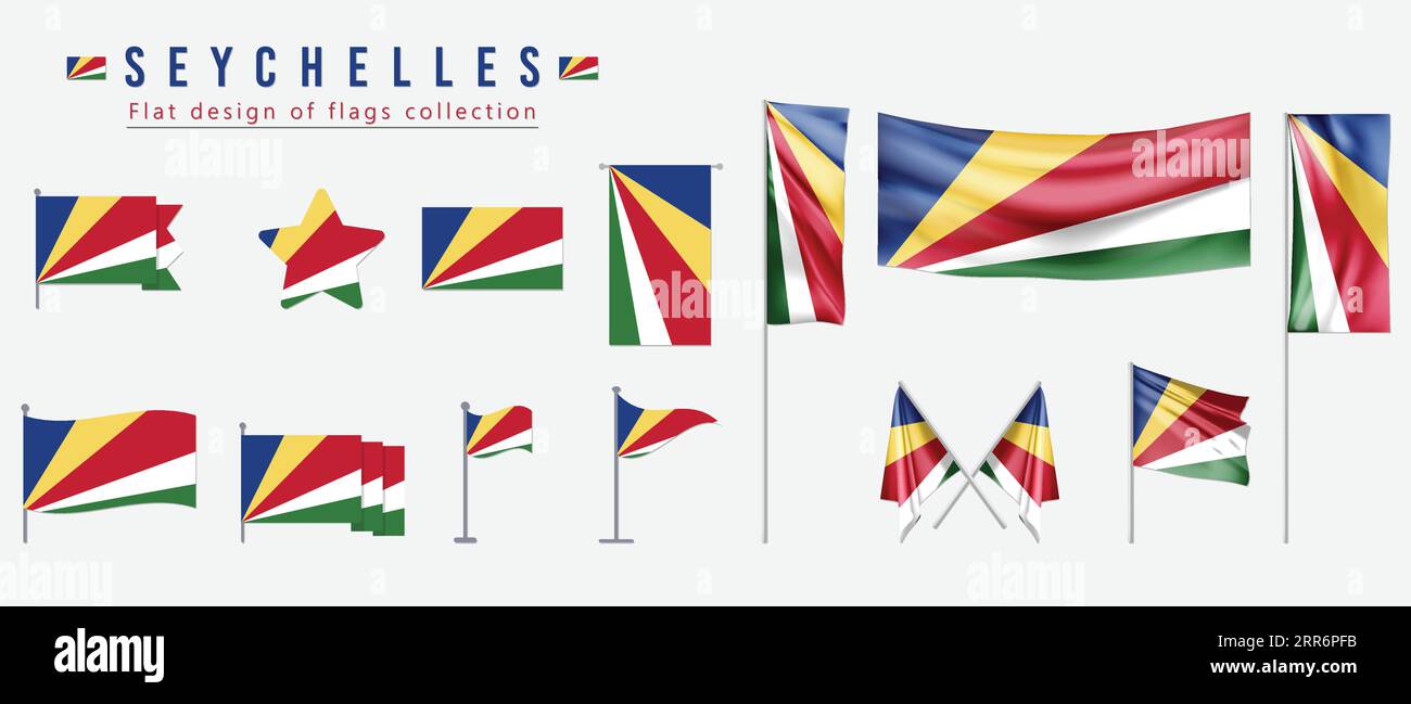 Seychelles flag, flat design of flags collection Stock Vector Image & Art - Alamy