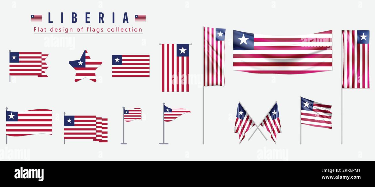 Liberia flag, flat design of flags collection Stock Vector Image & Art - Alamy